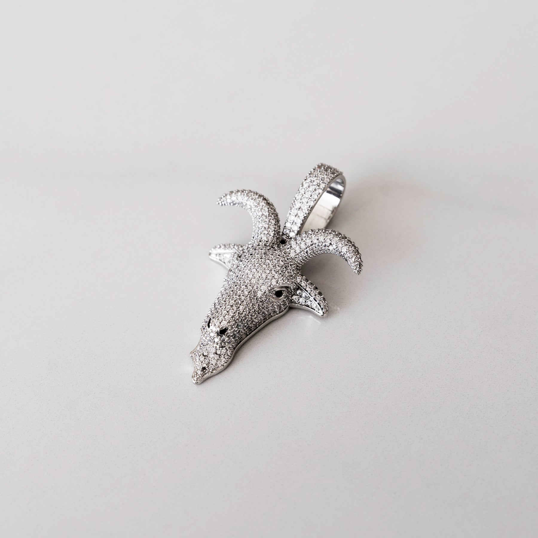 Iced Goat Pendant - Silver • LUMINARY