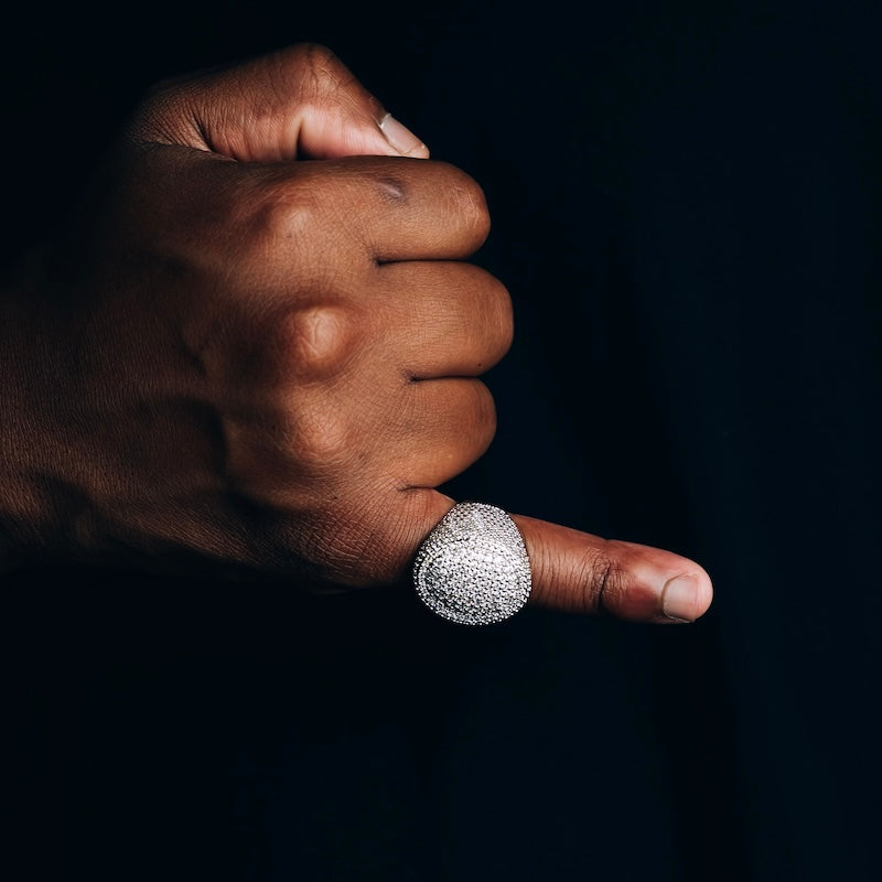 Iced Oval Ring - Silver • LUMINARY